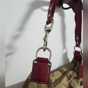 Coach | Bags | Coach Red Canvas Monogram Shoulder Bag | Poshmark